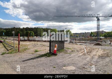 Construction of the new football arena, Linköping arena, in Linköping ...