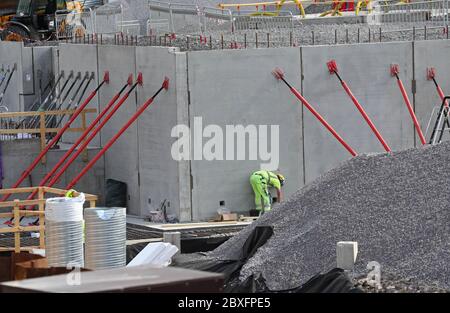Construction of the new football arena, Linköping arena, in Linköping ...