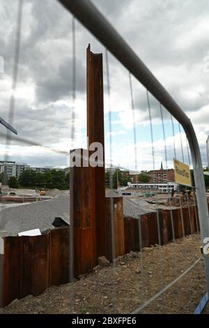 Construction of the new football arena, Linköping arena, in Linköping ...