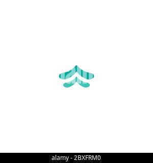 two blue wavy arrows up icon. swipe up button. Isolated on white ...