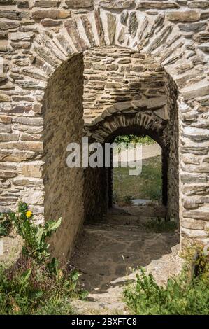 Old fortress. Destroyed castle walls. Old architecture. Historic stone ...