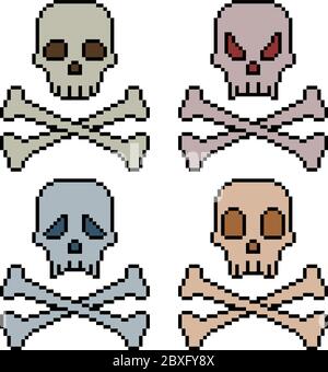 pixel skull icon set, vector Stock Vector Image & Art - Alamy