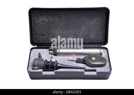 Otoscopes in the box. Otoscopes are also frequently used for examining ...