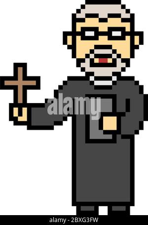 Pixel art design of Christian Cross. Vector illustration. Abstract ...