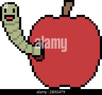 Apple pixel character. Vector illustration of 8 bit game assets Stock ...
