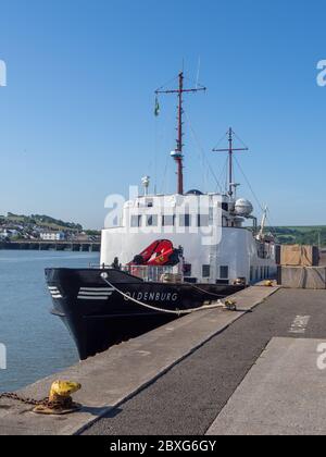 The MS Oldenburg passenger ferry for Lundy Island moored at the Landing ...