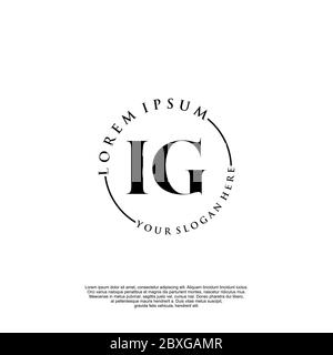 Initial Letter IG Logo Template Vector Design. Abstract letter logo ...
