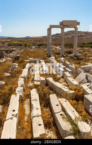 Delos archaeological ruins,Mykonos,Greece,Europe Stock Photo - Alamy
