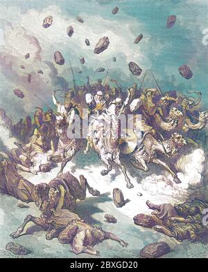 Gustave Doré - Destruction of the Army of the Amorites Stock Photo - Alamy