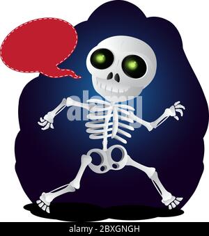 cartoon spooky skull with speech bubble Stock Vector Image & Art - Alamy