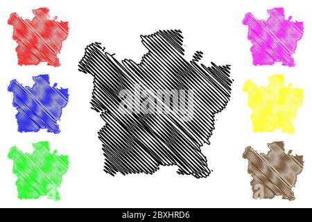 Plzen City (Czech Republic, Czechia) map vector illustration, scribble ...