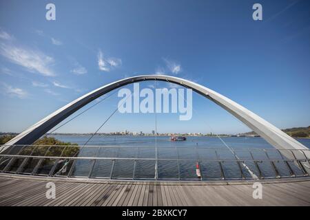 Elizabeth Quay Bridge a pedestrian bridge at Elizabeth Quay Perth ...