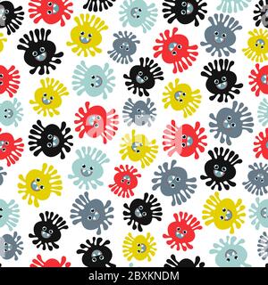 Intestine virus pattern vector seamless blue Stock Vector Image & Art ...