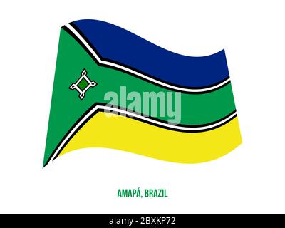 Amapa Flag Waving Vector Illustration on White Background. States Flag ...