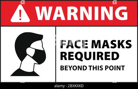 Face mask required beyond this point vector poster. Editable colors ...