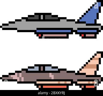 vector pixel art jet missile set Stock Vector Image & Art - Alamy