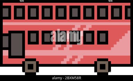 Pixel Art double decker bus, vector illustration Stock Vector Image ...