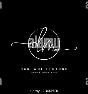 Initial Letter DM Logo - Hand Drawn Signature Logo - Simple Vector Logo in Signature Style for ...