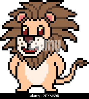 vector pixel art lion isolated Stock Vector Image & Art - Alamy