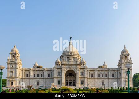 View of Victoria Memorial Kolkata with vibrant moody sky in the ...