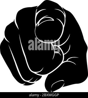 We need you illustration of human hand with the finger pointing towards ...