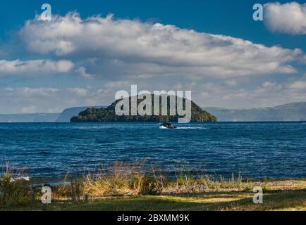 Motutaiko Island at Lake Taupo, Central Plateau, Waikato Region, North ...