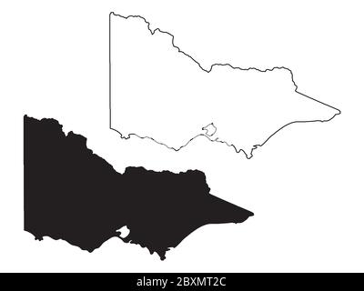 Simple outline map of Victoria is a state of Australia. Stylized ...