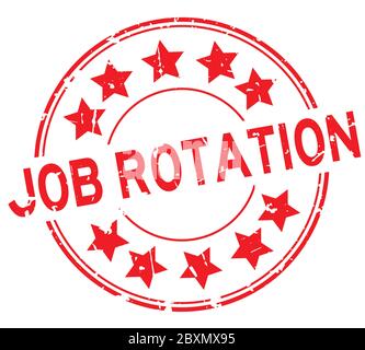 Grunge job rotation word with star icon round rubber seal stamp on ...