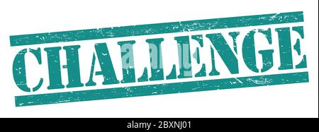 CHALLENGE blue grungy stamp Stock Photo - Alamy