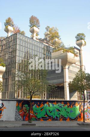 1000 Trees Complex in Shanghai, China. 1000 Trees is a tree-covered ...