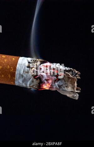 Cigarette nicotine tar filter,stop smoke addiction concept, unhealthy ...