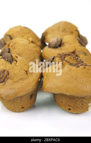 Choc chip mini muffins isolated against a white background Stock Photo ...