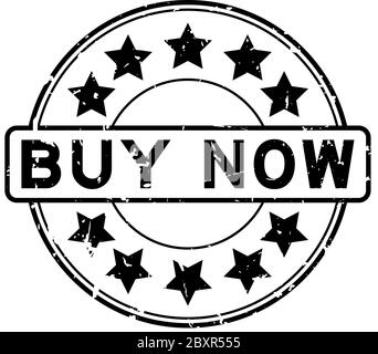 Grunge black buy now word rubber seal stamp on white background Stock ...
