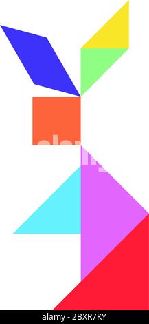 Tangram puzzle in rabbit shape on white background (Vector Stock Vector ...