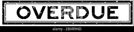 Grunge black overdue word square rubber seal stamp on white background Stock Vector Image & Art ...