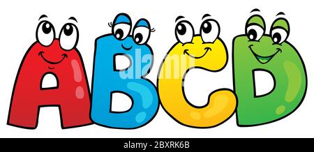 Cartoon ABCD letters theme 2 - picture illustration Stock Photo - Alamy
