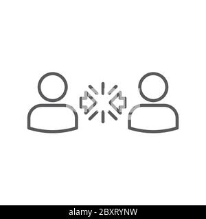 Conflict Resolution vector icon symbol isolated on white background ...