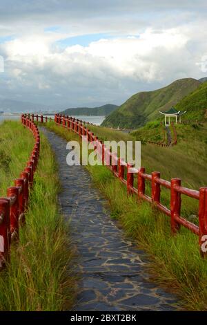 hiking path with pavillion Stock Photo - Alamy