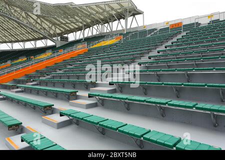 Colorful of stadium seats in texture or background Stock Photo - Alamy