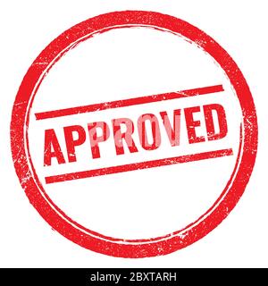 APPROVED red round stamp Stock Photo - Alamy