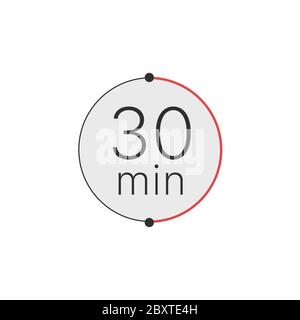 30 minutes vector icon isolated on transparent background, 30 minutes ...
