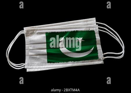 Face mask with Pakistan flag printed, on white background, isolated ...