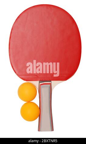 Red Tennis Racket and Plastic Ball Stock Photo - Alamy