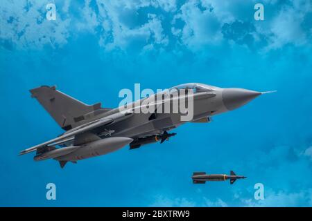 Simulation of an RAF Panavia Tornado releasing a Paveway laser guided ...
