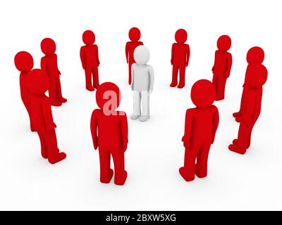 3d human circle red white Stock Photo - Alamy