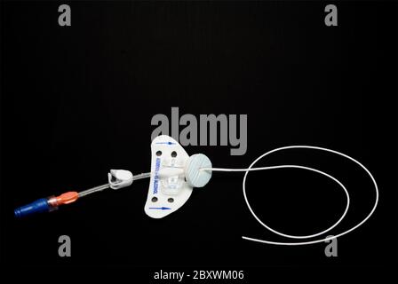 PICC line (peripherally inserted central catheter line) inserted in arm ...