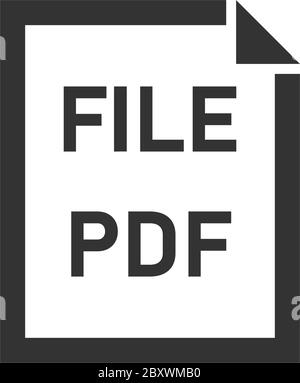 PDF. Black Icon Flat on white background Stock Vector Image & Art - Alamy