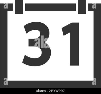 Calendar day, 31 days icon sign. symbol on nine wavy colourful buttons ...