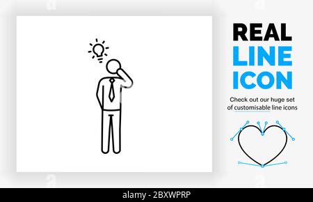 Man idea bulb icon, outline style Stock Vector Image & Art - Alamy