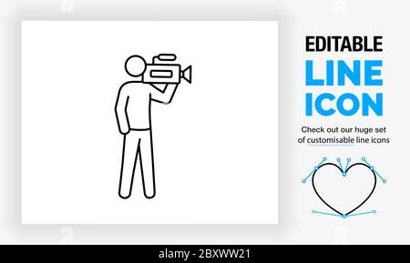 Vector cameraman filming vector cartoon illustration Stock Vector Image ...